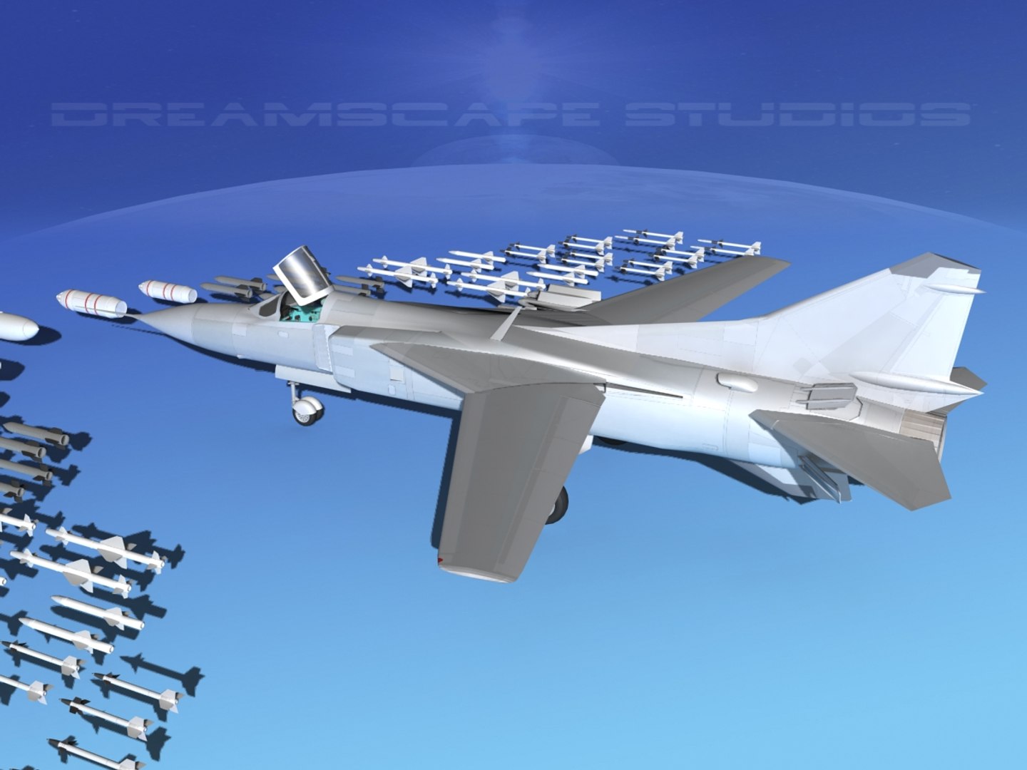 3d dxf mig-23 flogger b fighter