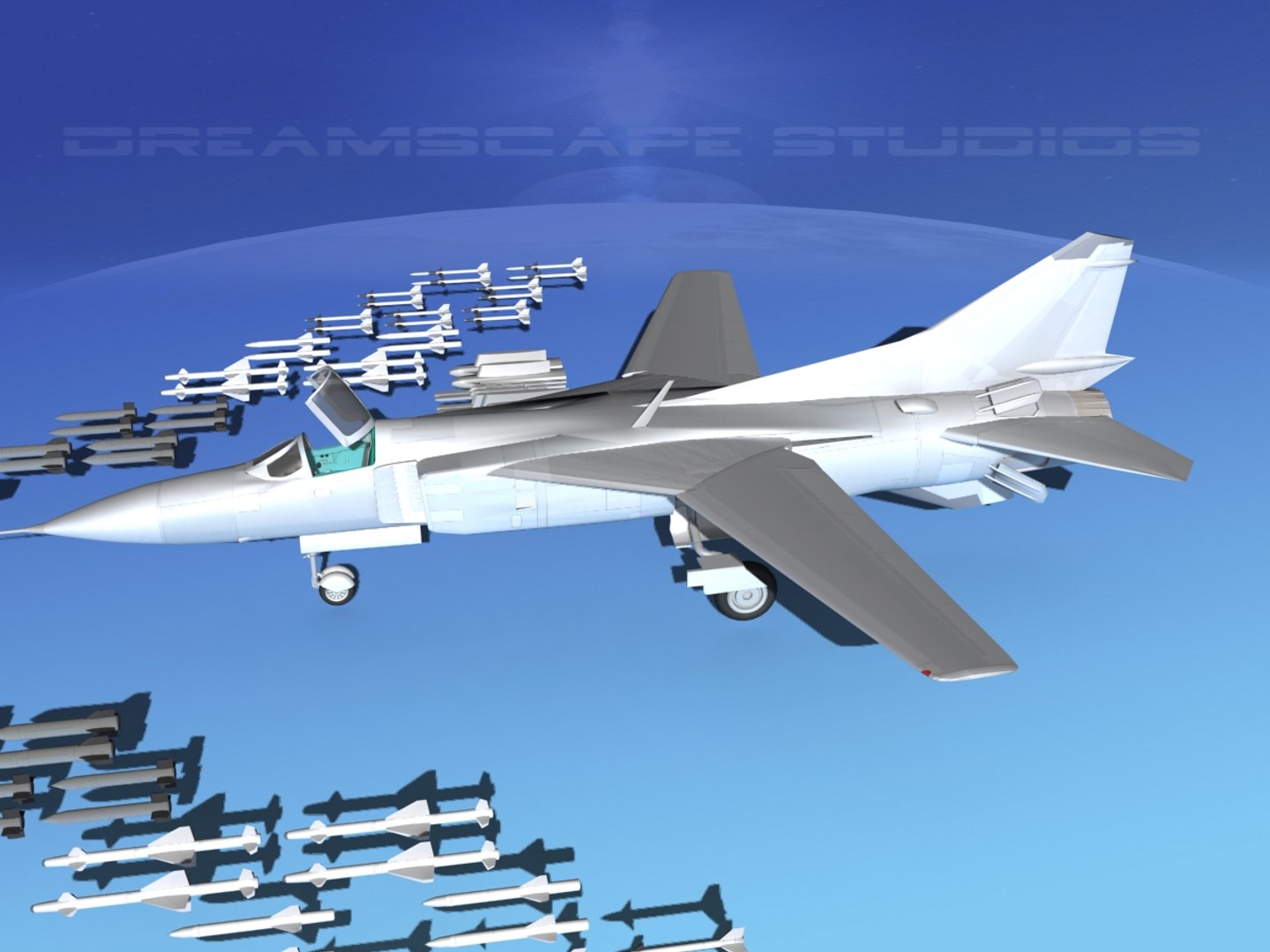 3d dxf mig-23 flogger b fighter