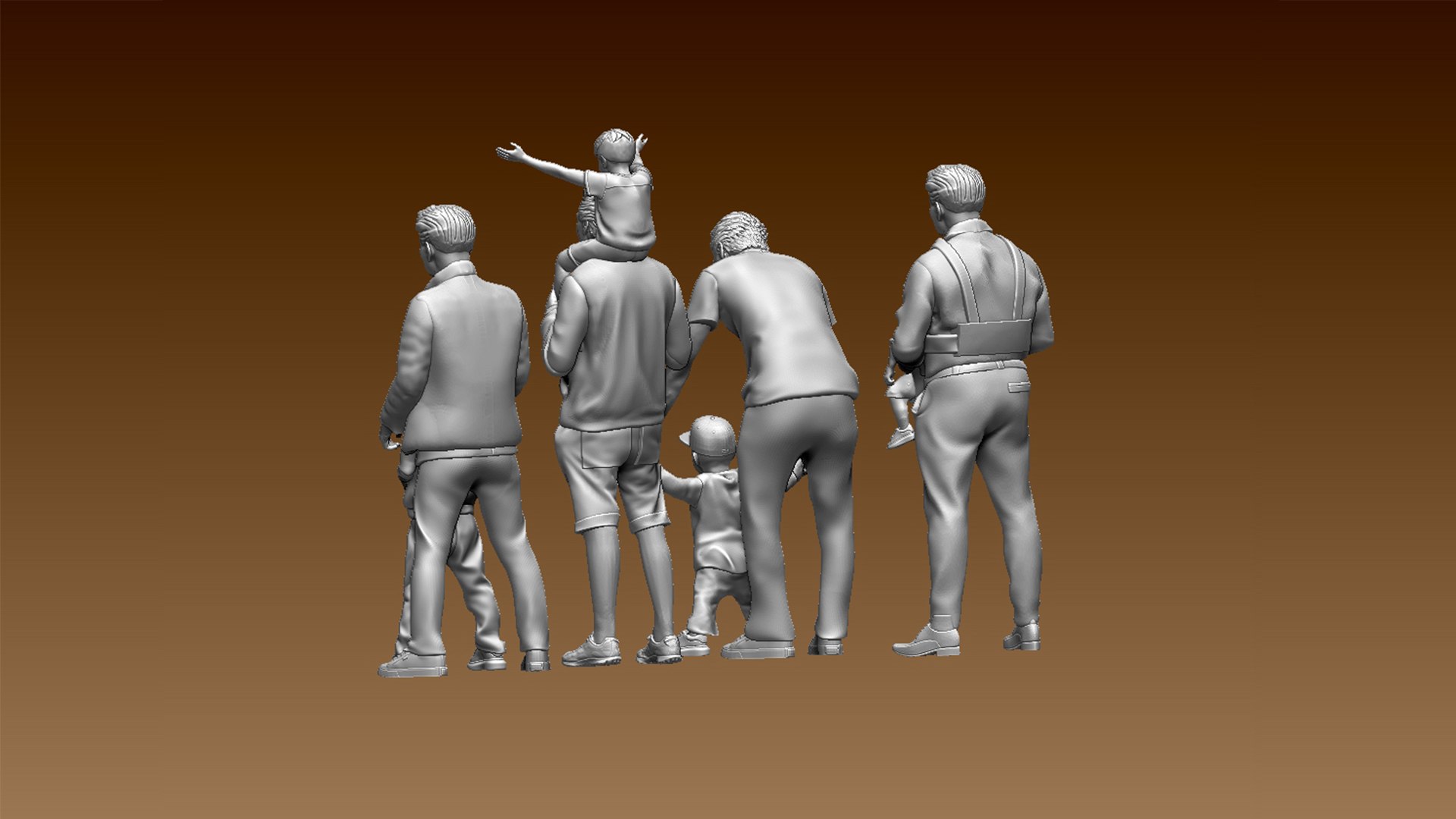 3D Model Man And Children - TurboSquid 2262678