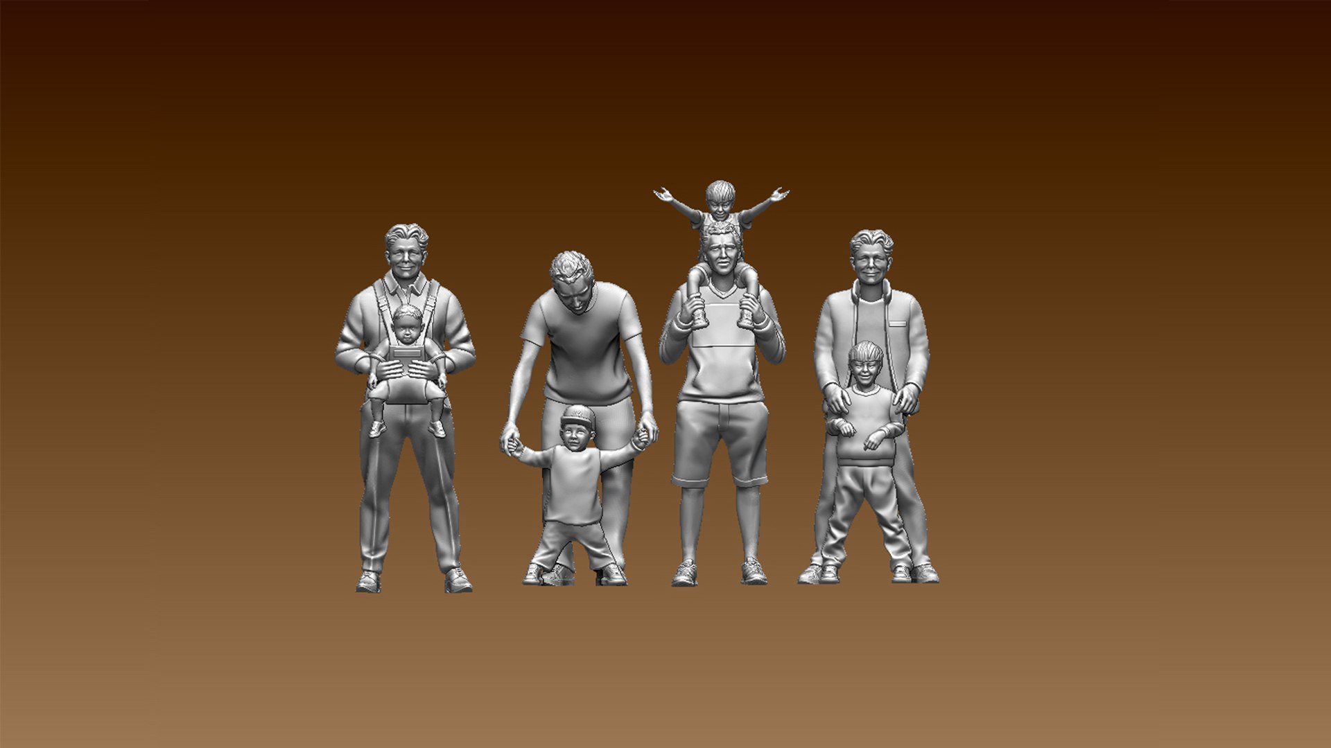 3D Model Man And Children - TurboSquid 2262678