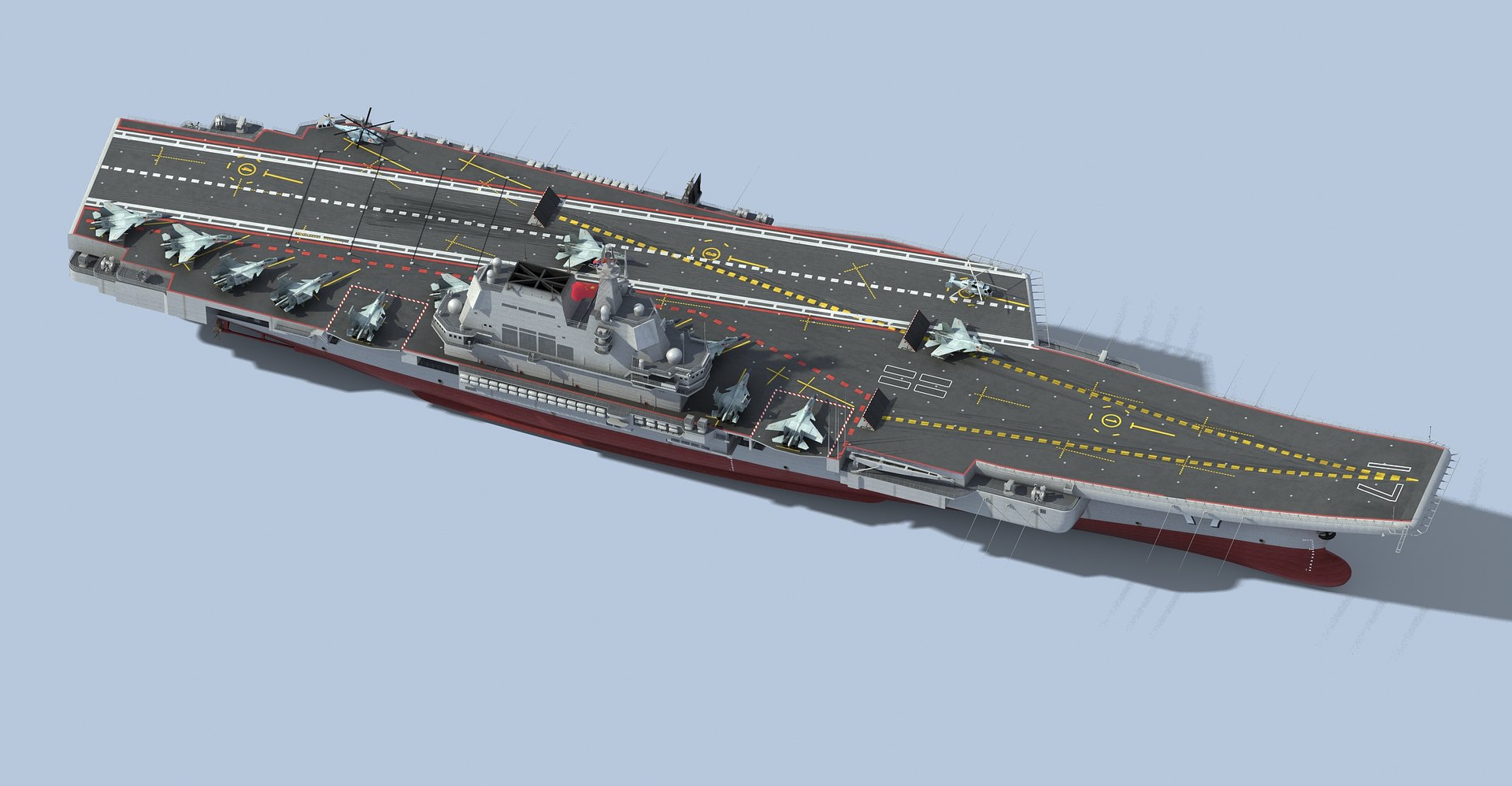 3D Model Chinese Aircraft Carrier CV-17 Shandong - TurboSquid 2001219
