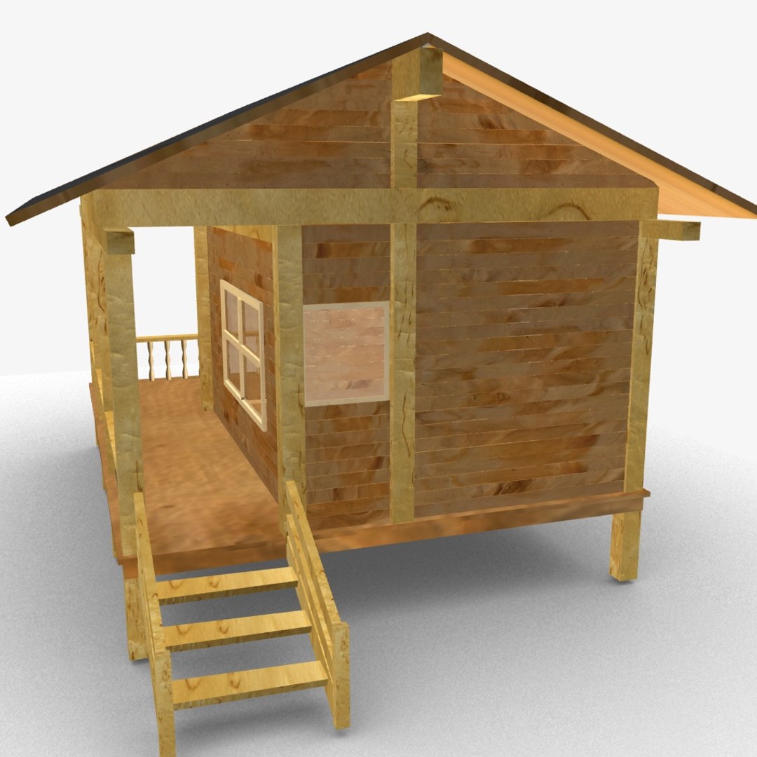 Small wooden cabin 3D model - TurboSquid 1343490