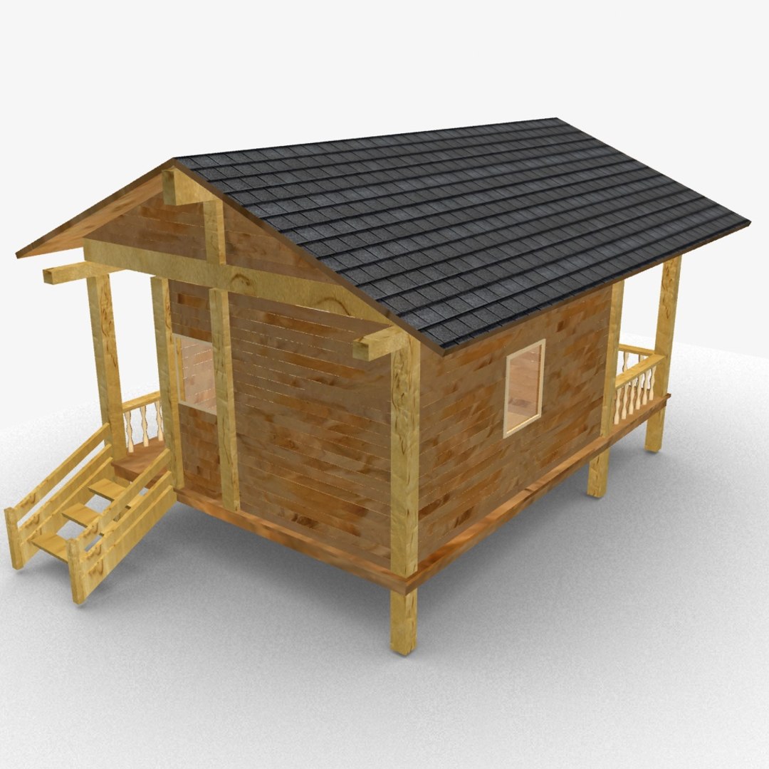 Small wooden cabin 3D model - TurboSquid 1343490