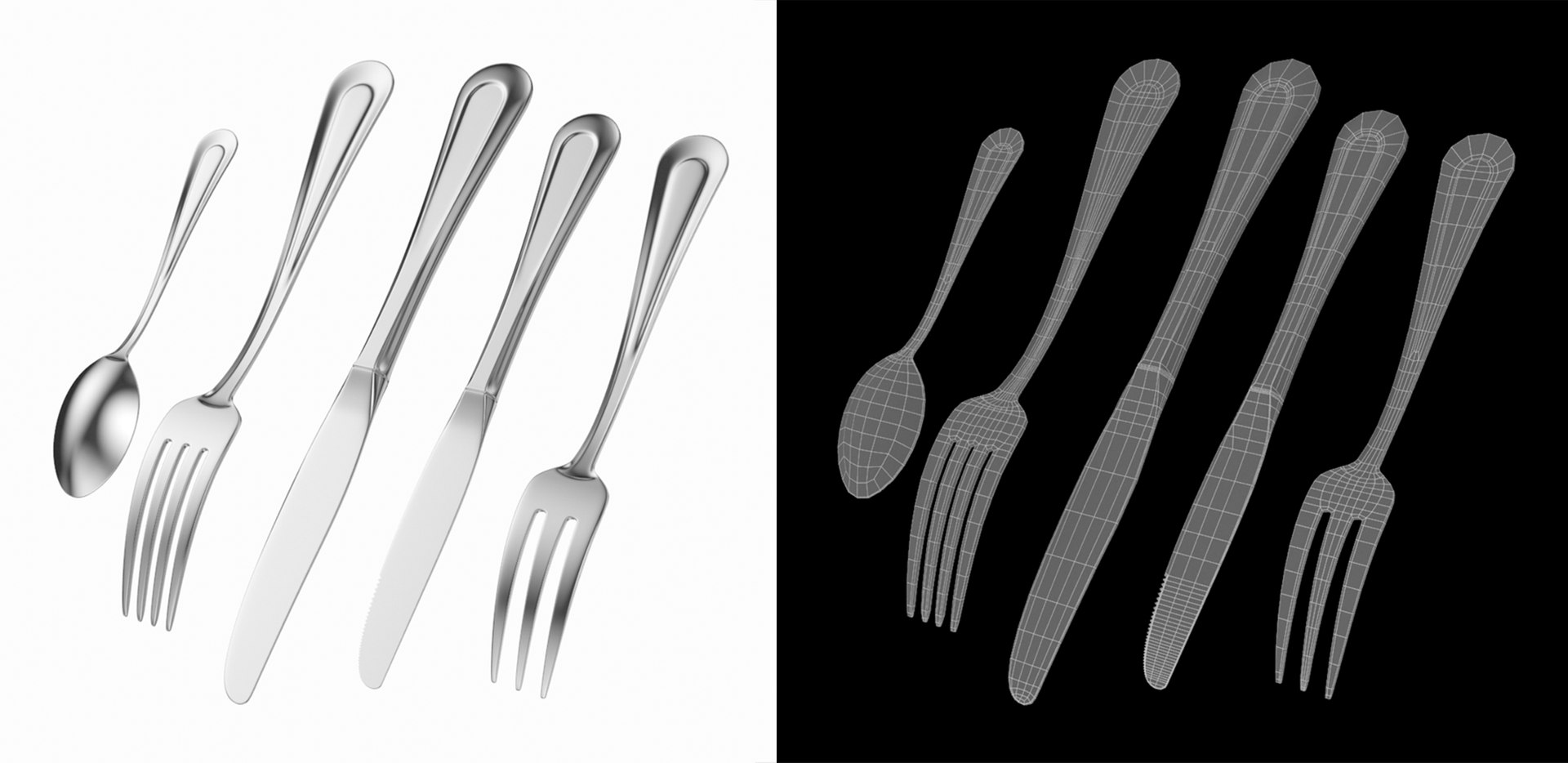 Classic Cutlery Set 5 Pieces COLLECTION 3D Model - TurboSquid 2204661
