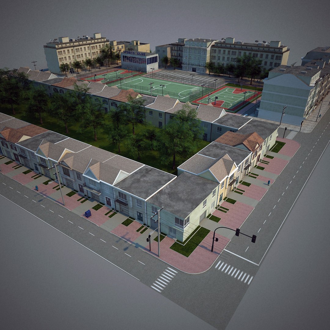 Realistic Hd City Block 3d Max