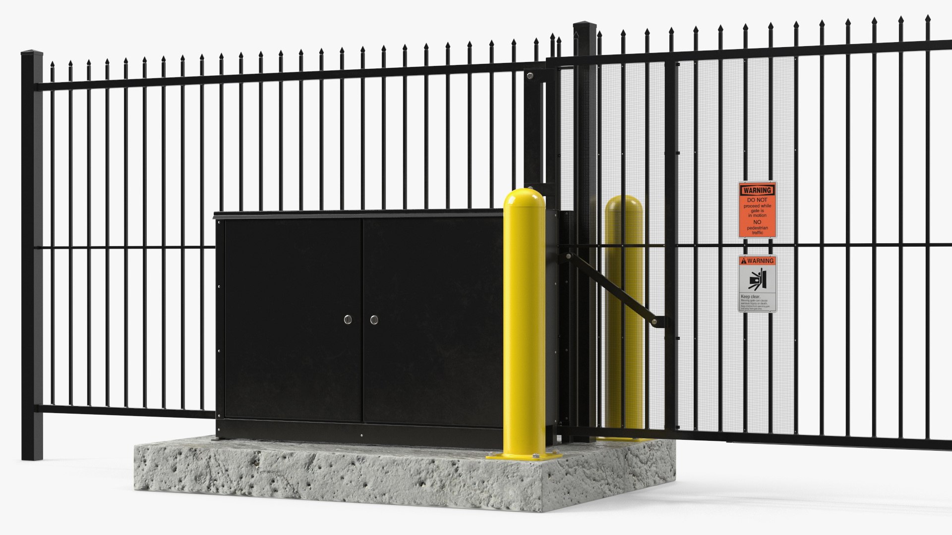3D Industrial Vertical Gate Black - TurboSquid 2202976