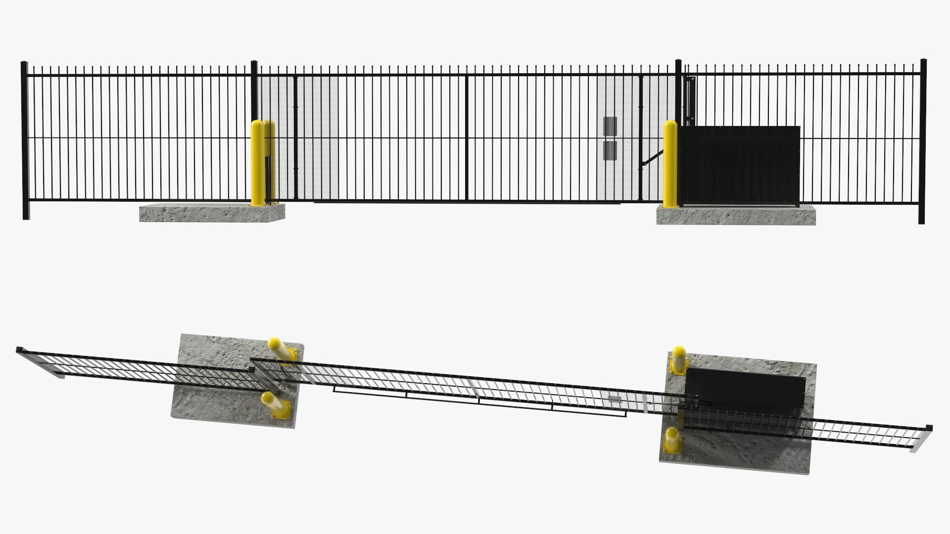 3D Industrial Vertical Gate Black - TurboSquid 2202976