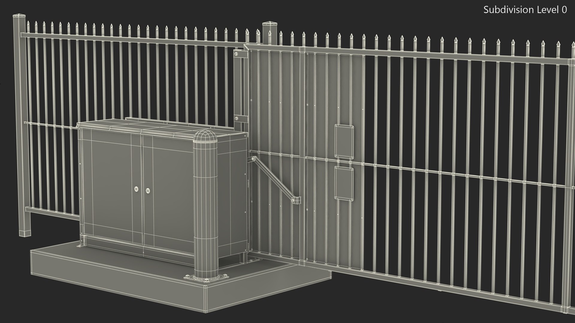 3D Industrial Vertical Gate Black - TurboSquid 2202976