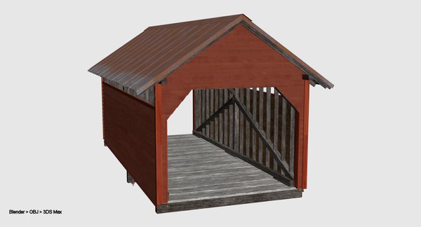 Covered bridge model - TurboSquid 1422848