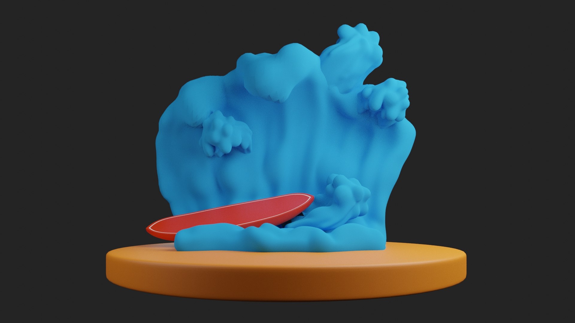 3D Surf With Surfing Board Model - TurboSquid 2089635