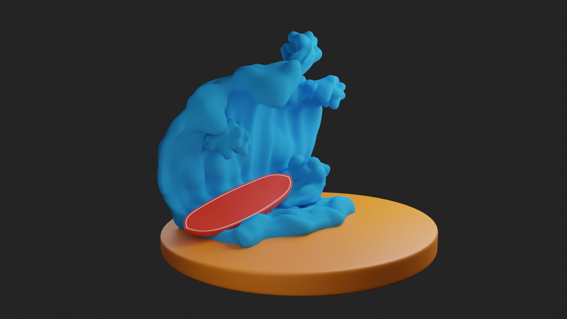 3D Surf with Surfing Board model - TurboSquid 2089635