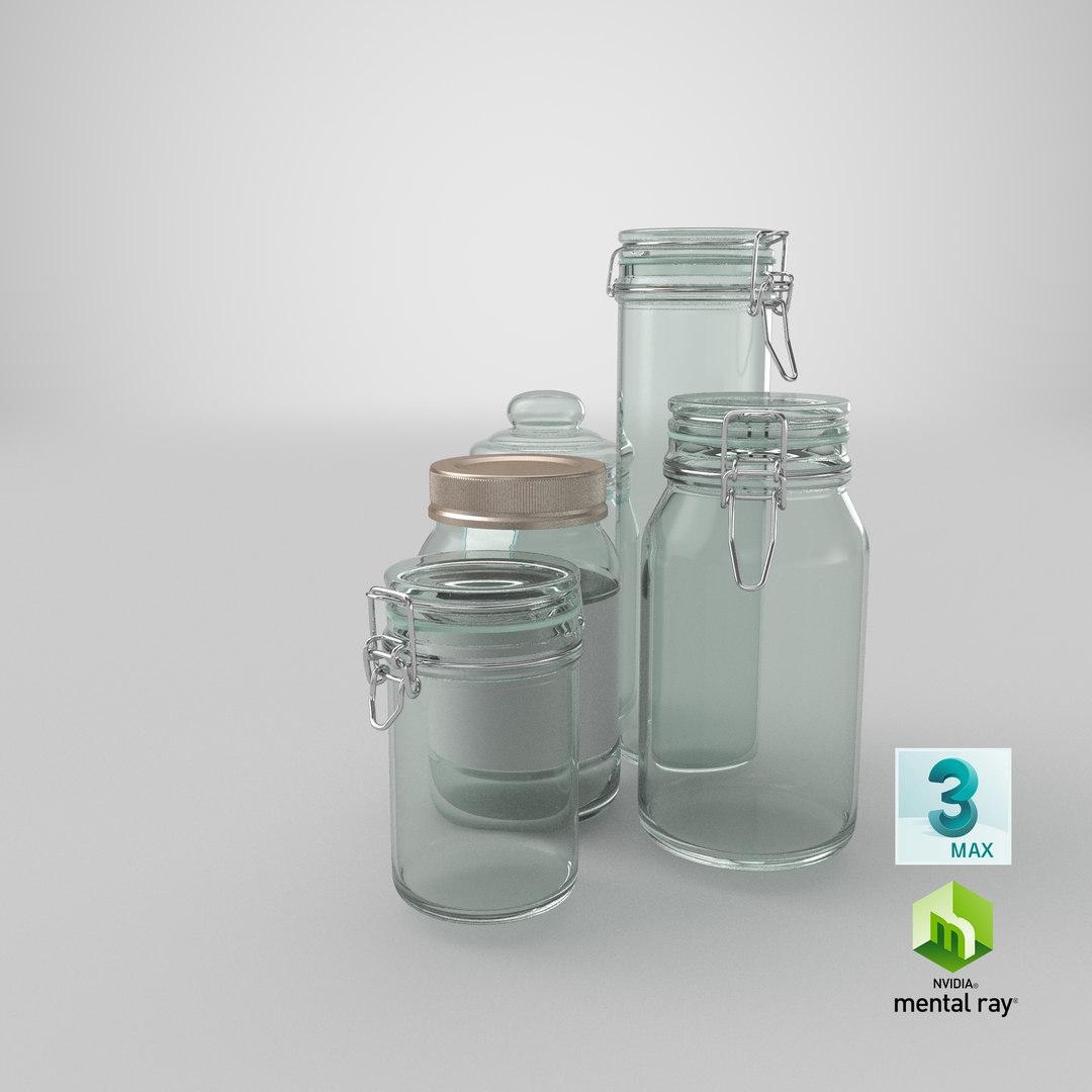 3D Model Empty Glass Jars Collection - TurboSquid 1854658