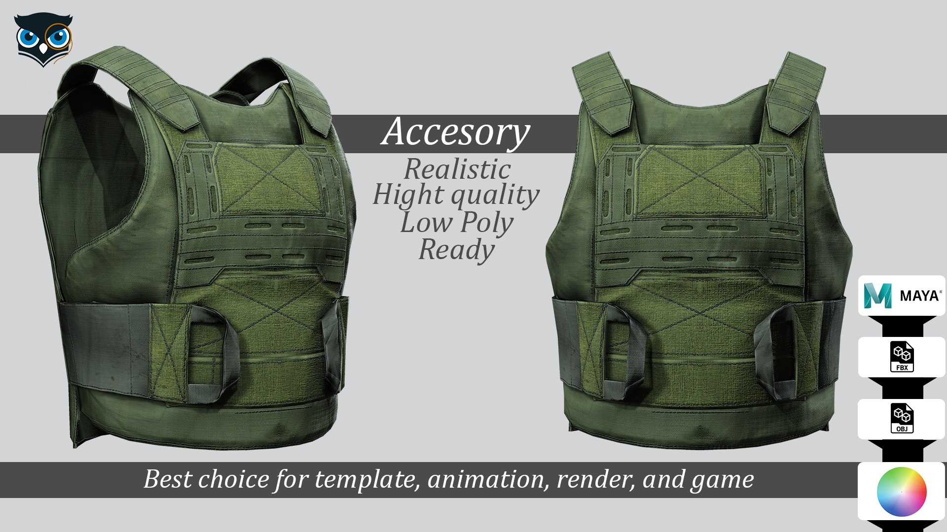 3D Green Combat Body Armor - Realistic Model - TurboSquid 2419166