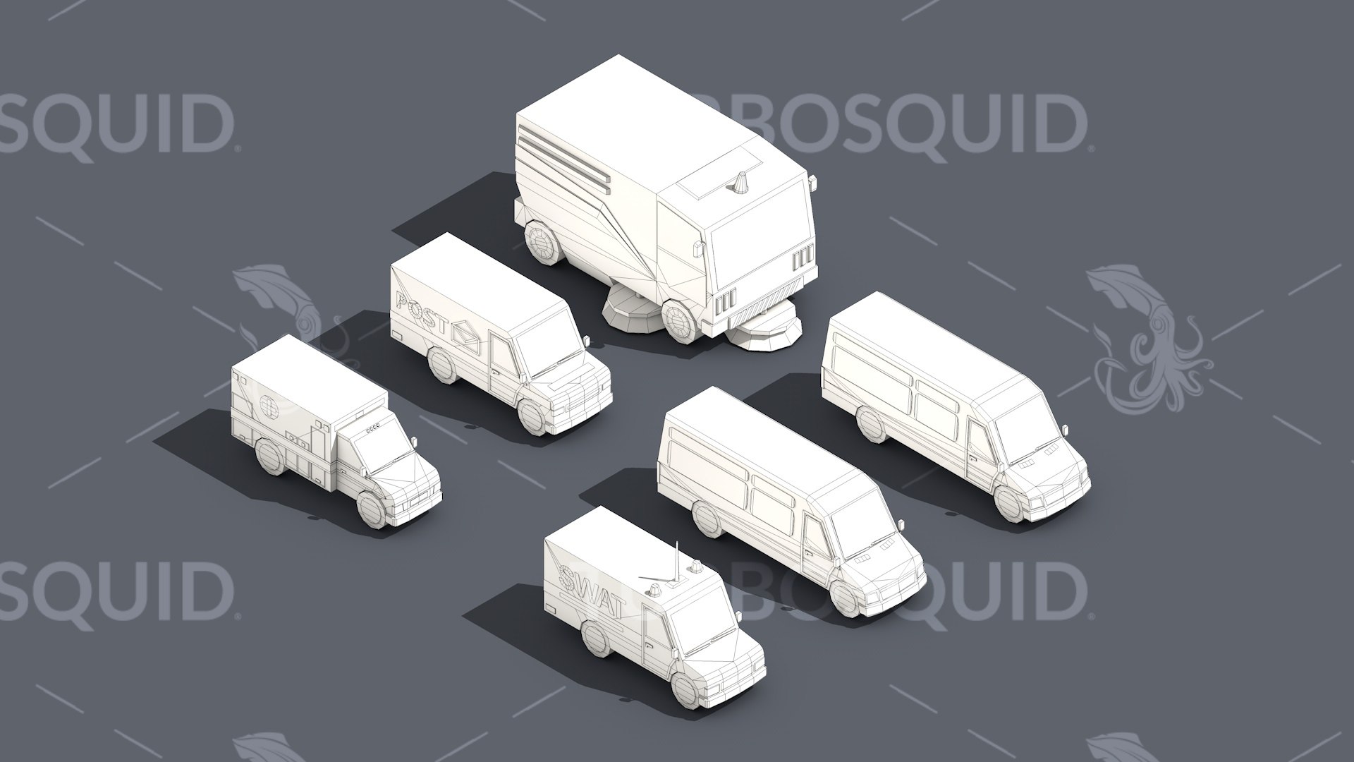 3D Low Poly Car Pack 01 Isometric - TurboSquid 1721631