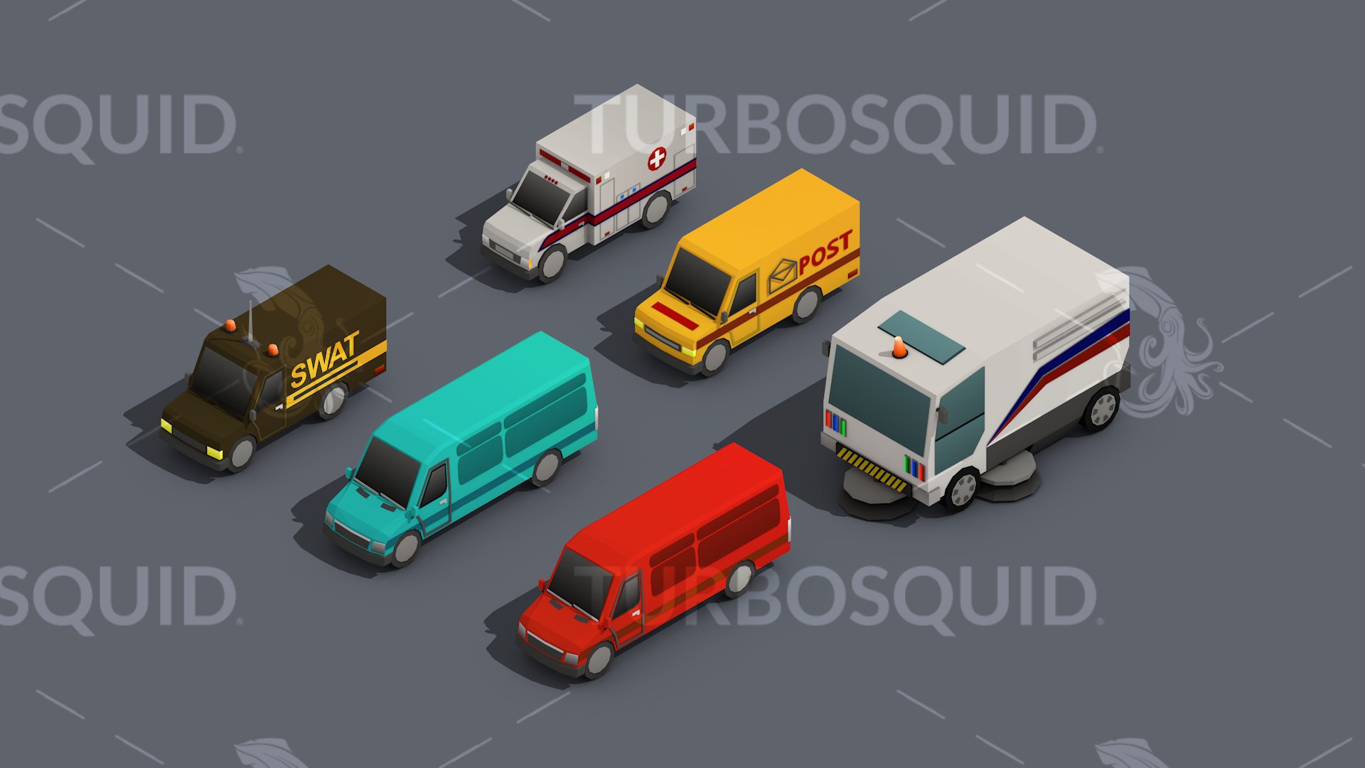3D Low Poly Car Pack 01 Isometric - TurboSquid 1721631