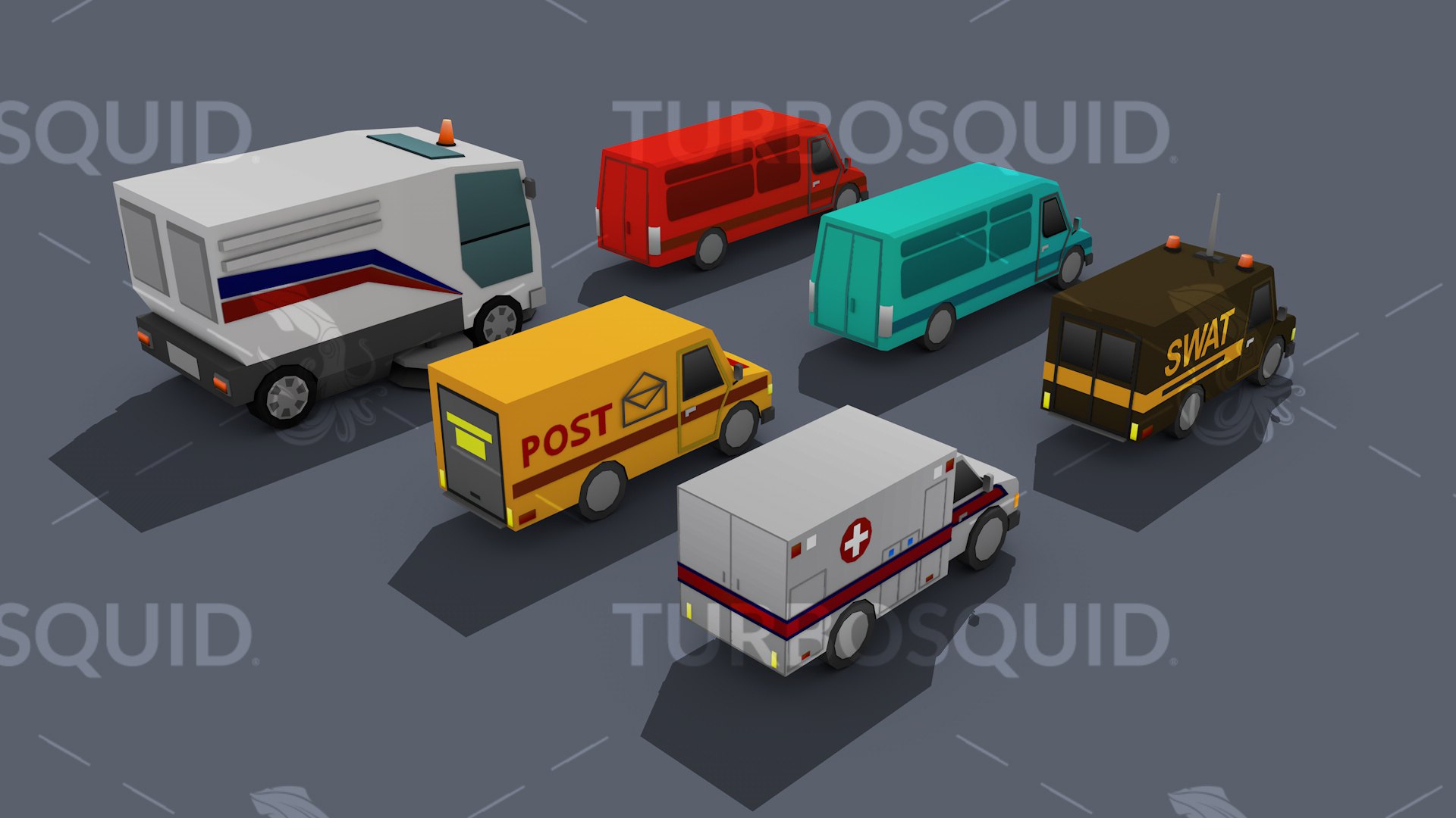 3D Low Poly Car Pack 01 Isometric - TurboSquid 1721631