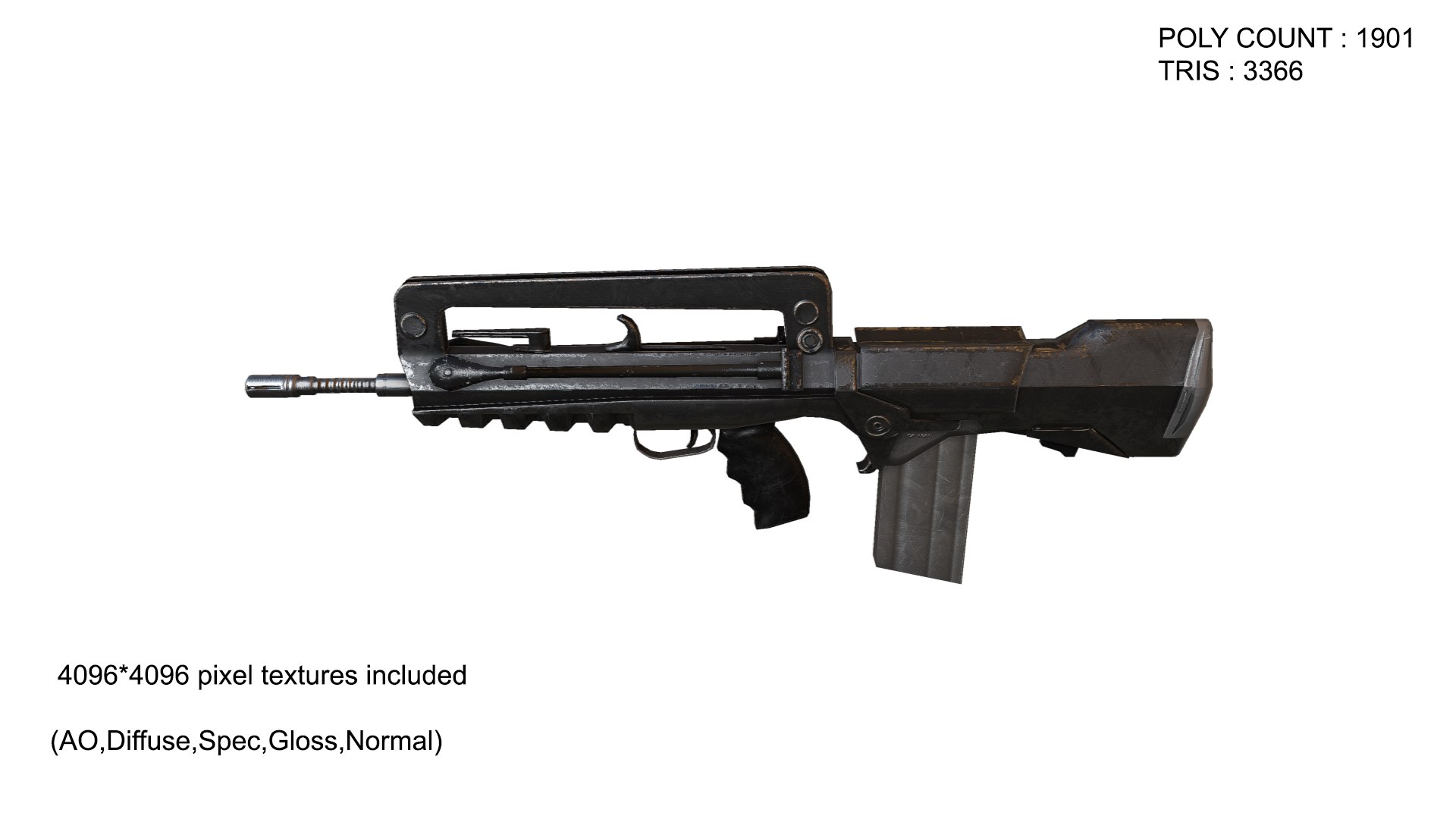 3d famas f1 assault rifle model