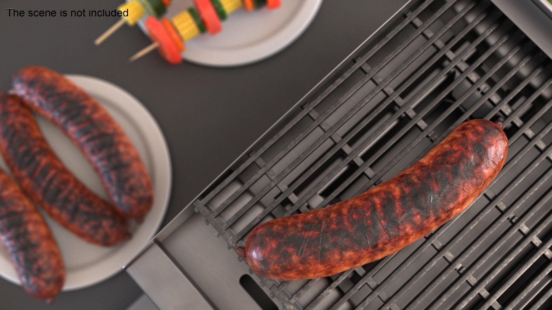 Heavily Grilled Artisan Meat Sausage 3D - TurboSquid 2468098