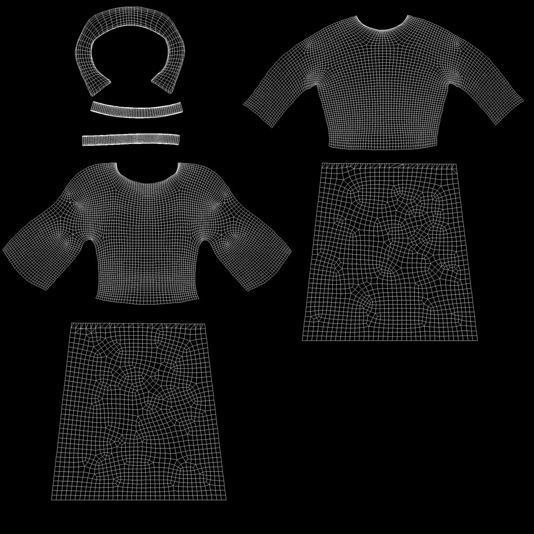 3D Black Lace Dress - TurboSquid 1820902