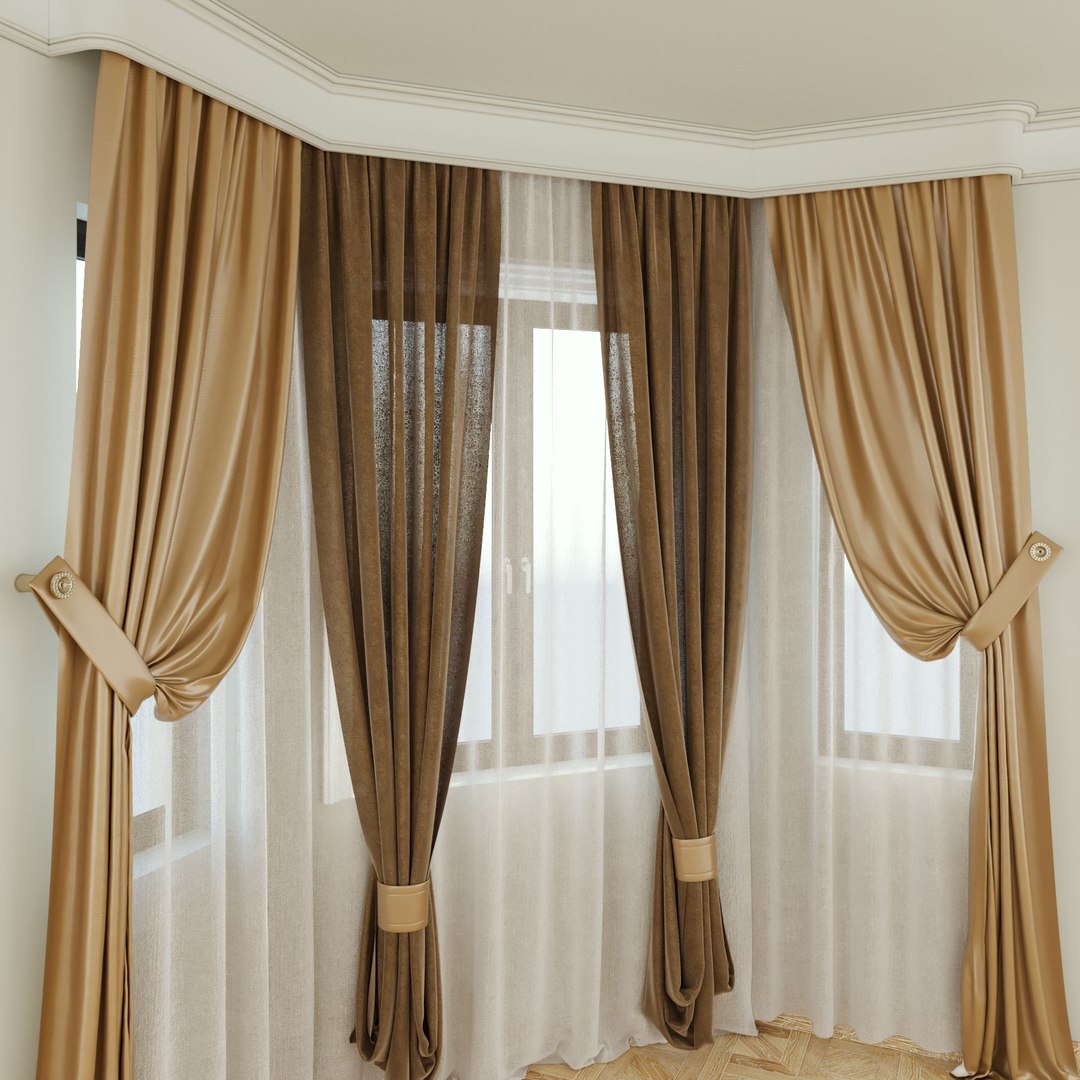 3D Curtains Fabric Decoration Model - TurboSquid 1240429