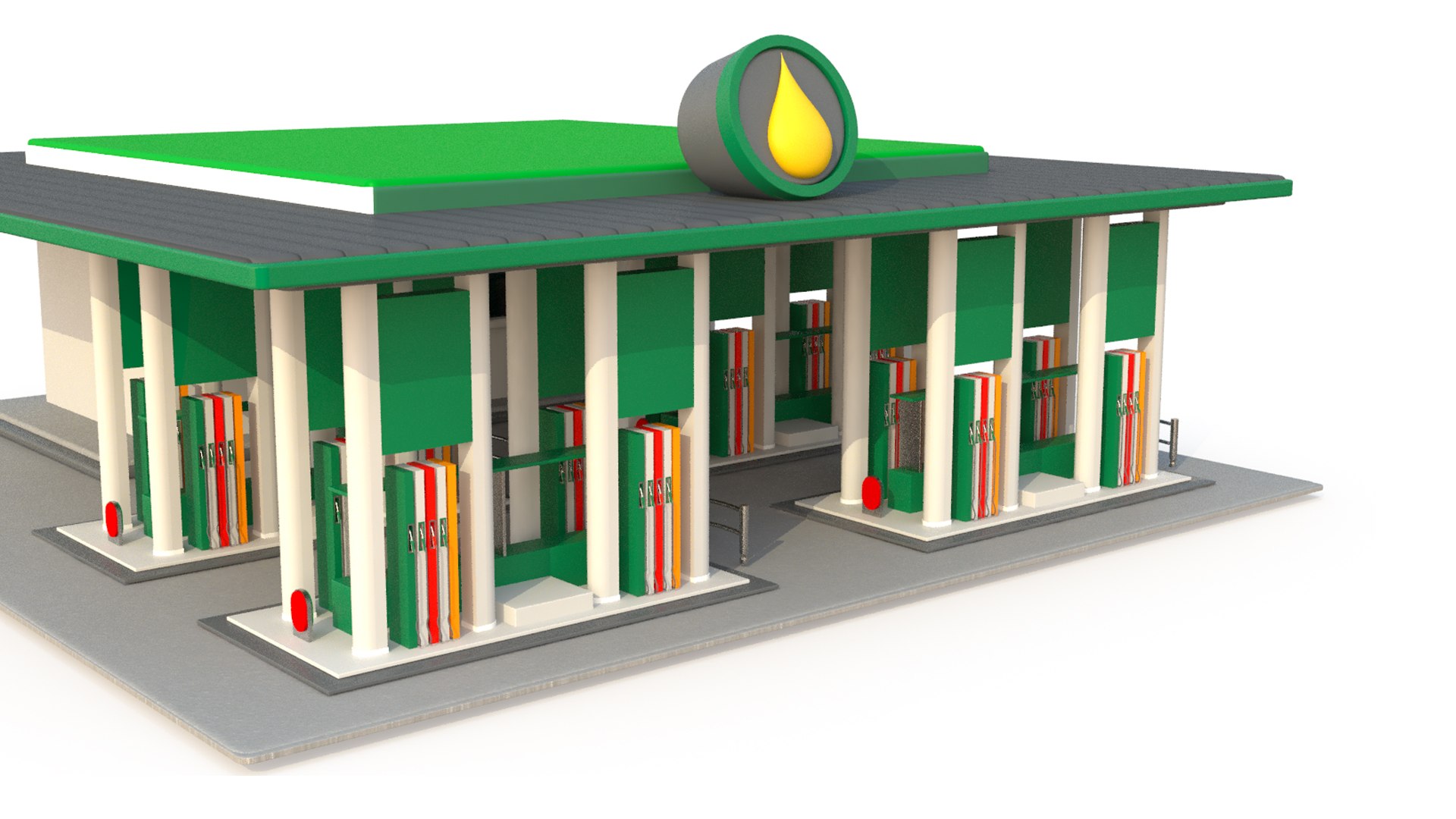 Gas Station Model - TurboSquid 1958555