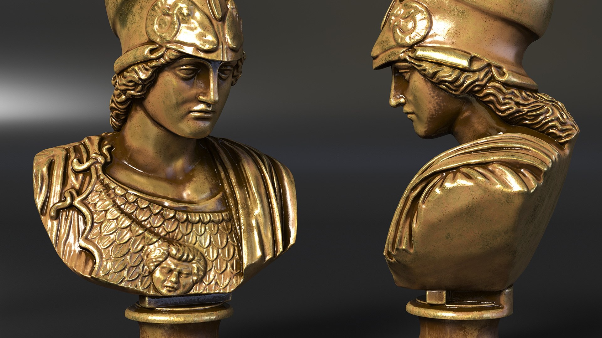 Head Sculpture Goddess Athena Bronze Model - TurboSquid 2080973