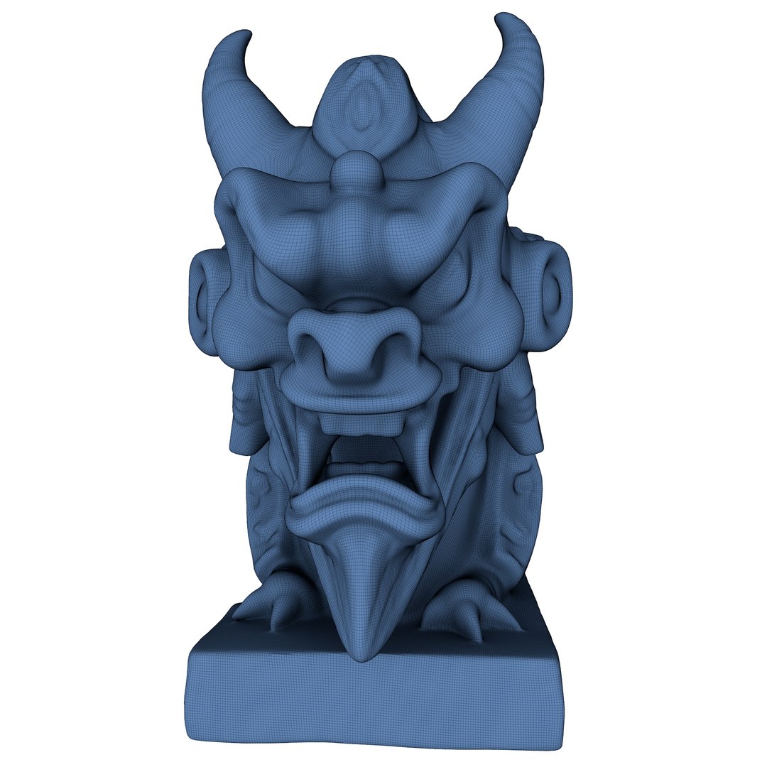 Japanese Oni Creature Head Bust Sculpture 1 3D Model - TurboSquid 2421201