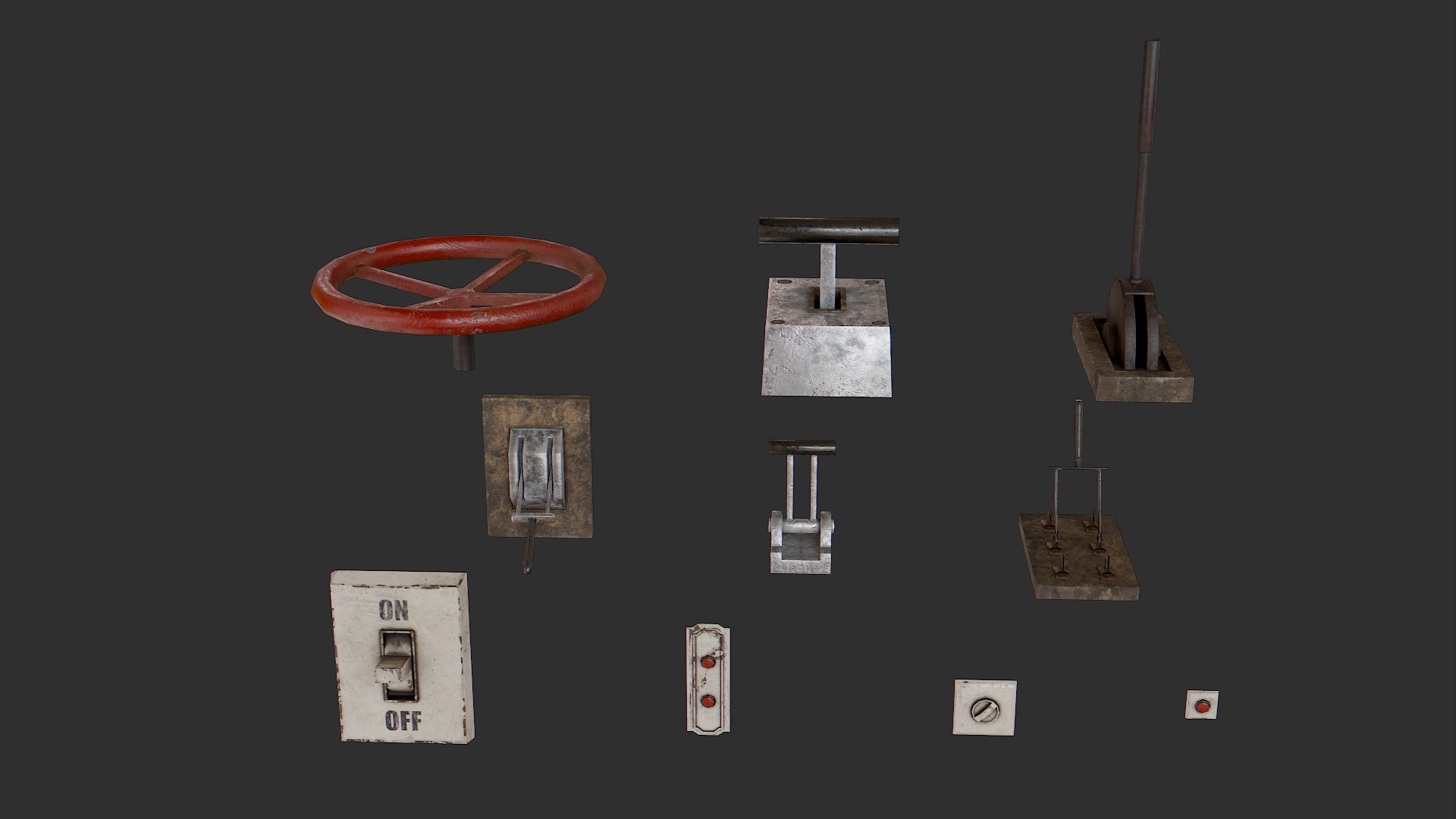 Levers Buttons And Switches Pack 3D Model - TurboSquid 2401184