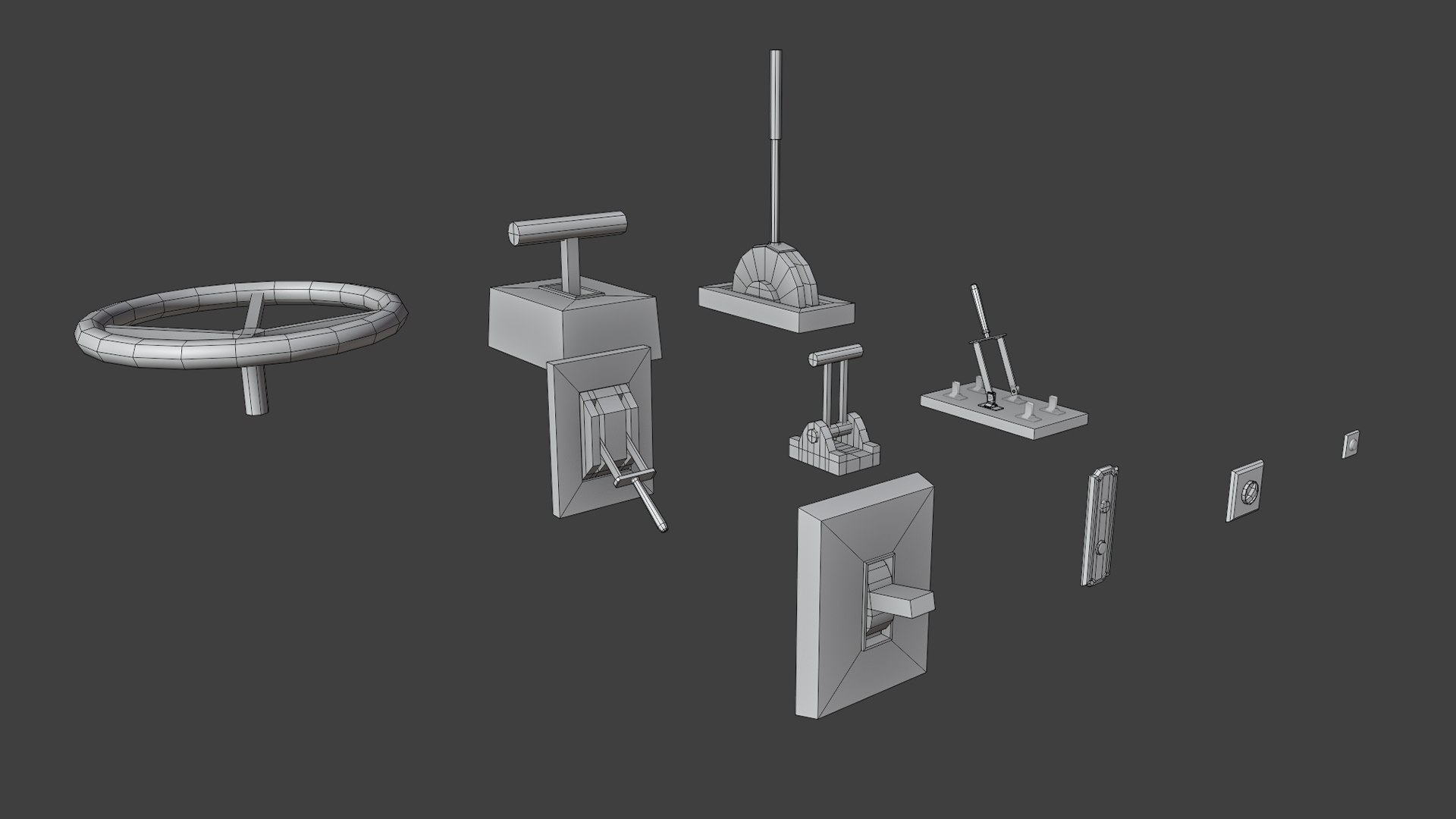 Levers Buttons And Switches Pack 3D Model - TurboSquid 2401184