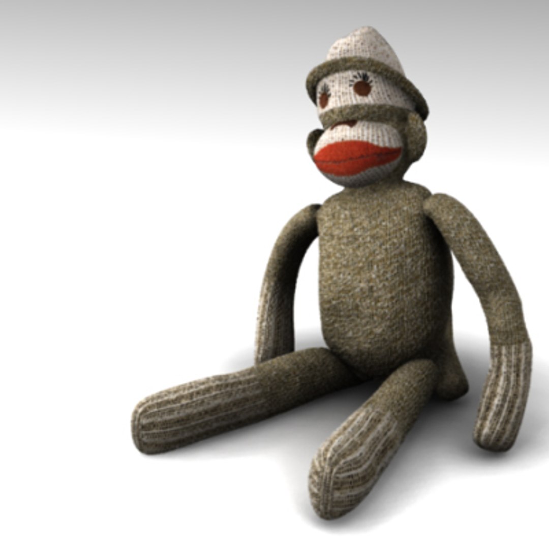 3d Obj Sock Monkey