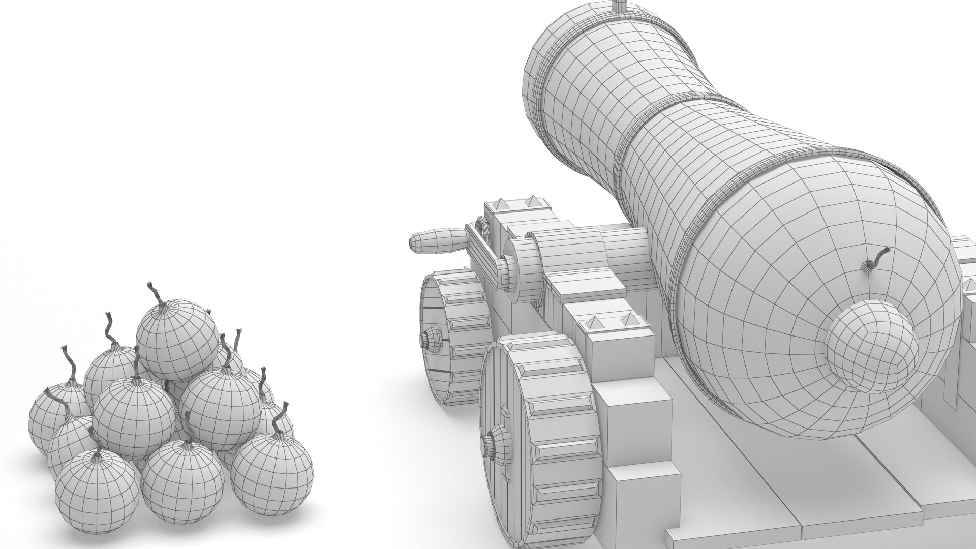 3D Cartoon Cannon - TurboSquid 1780656