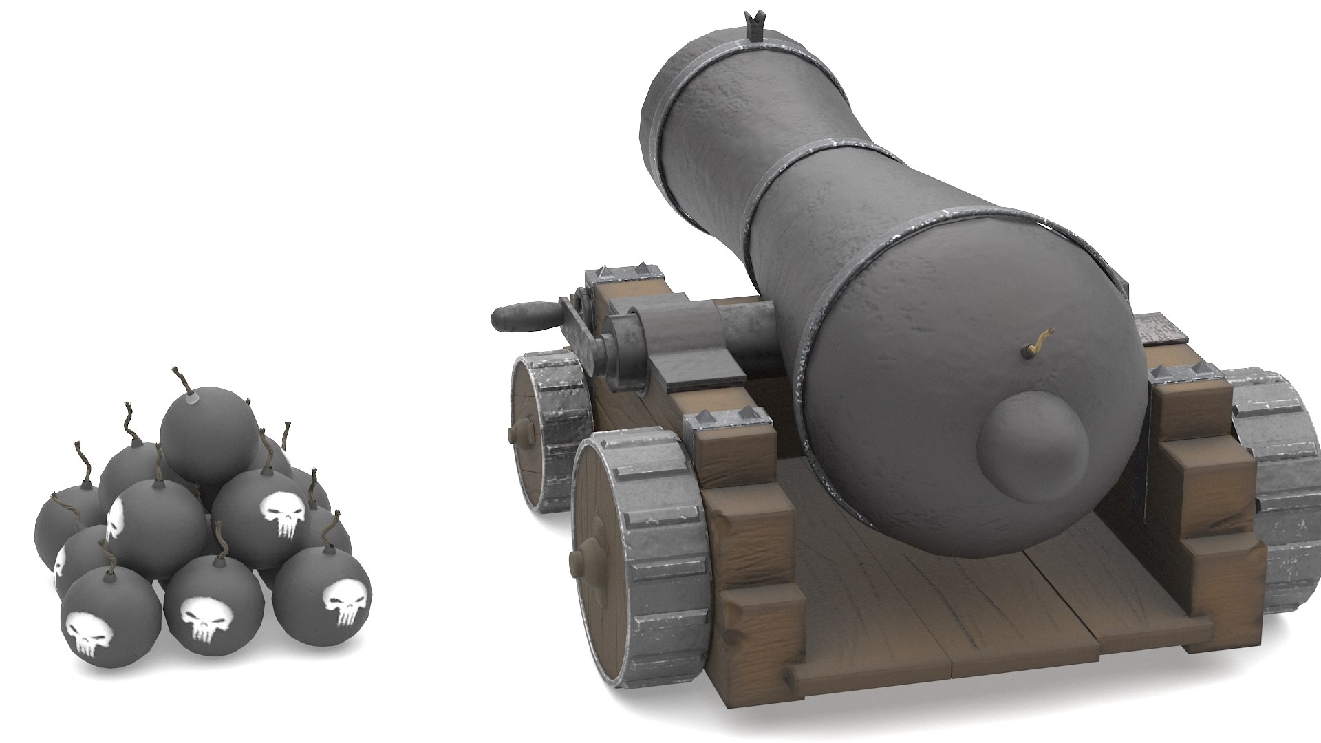 3D Cartoon Cannon - TurboSquid 1780656