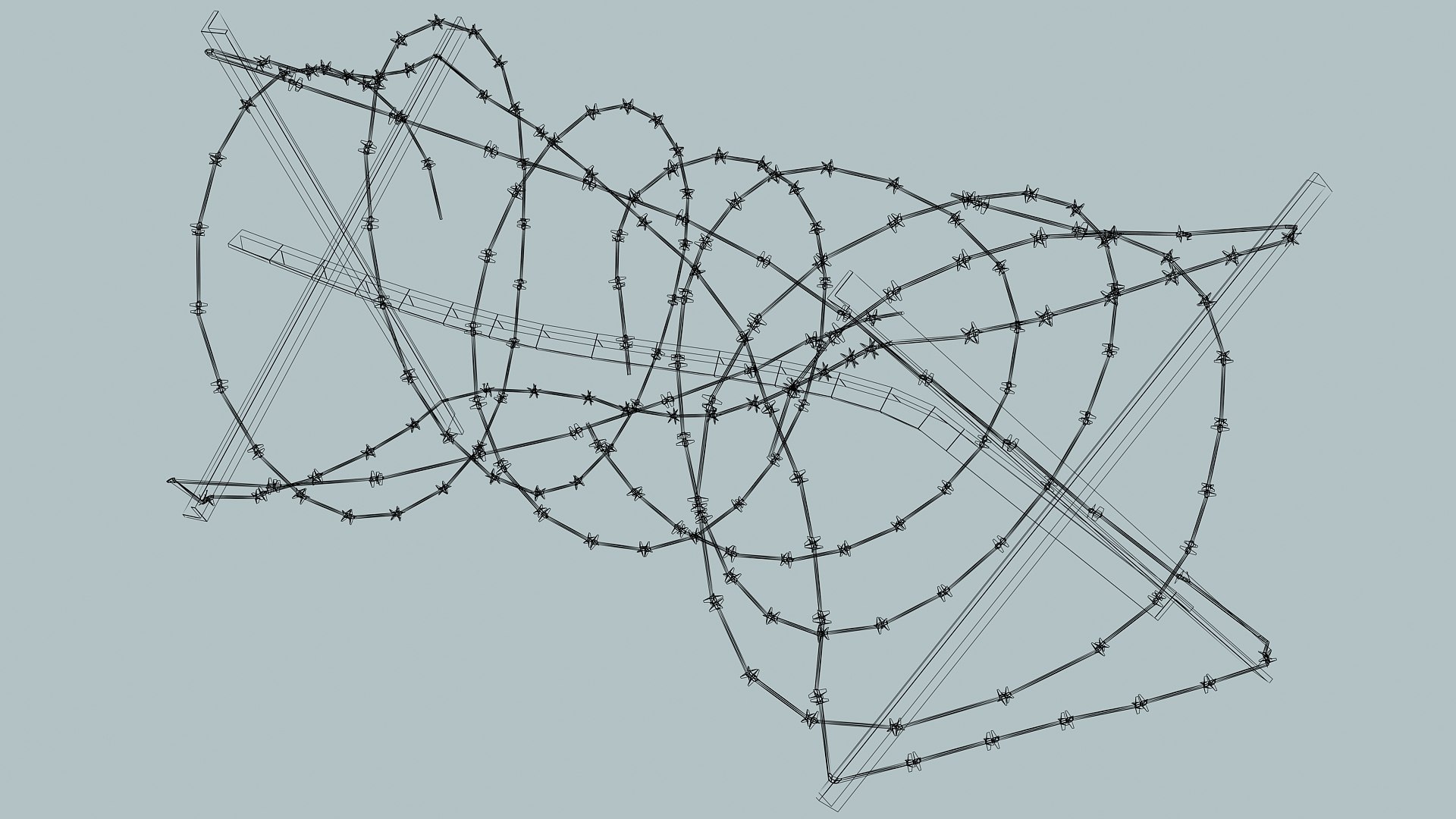 Barbed Wire Barriers 3ds