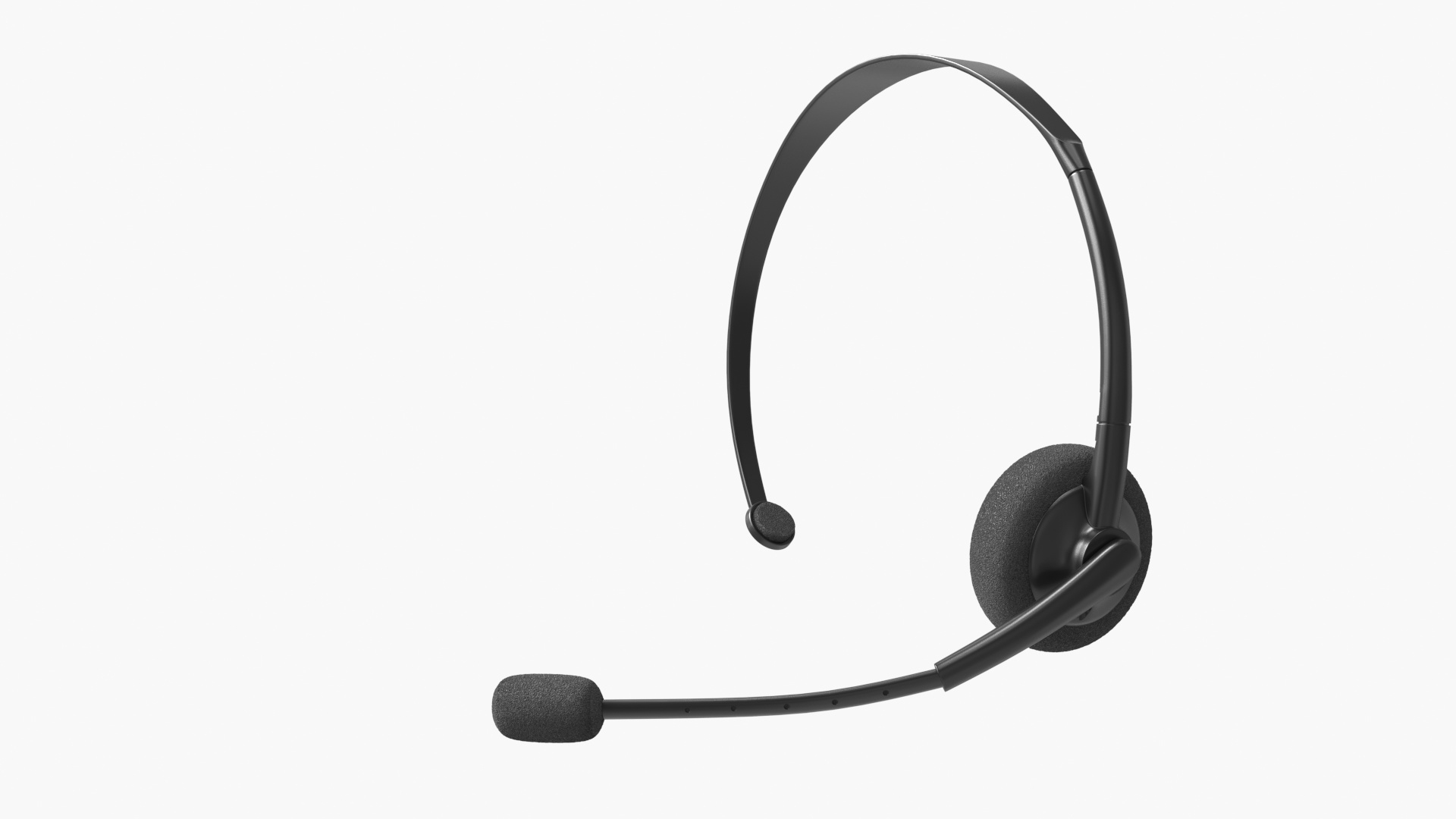 3D Mono Communication Headset With Microphone Black - TurboSquid 2509394