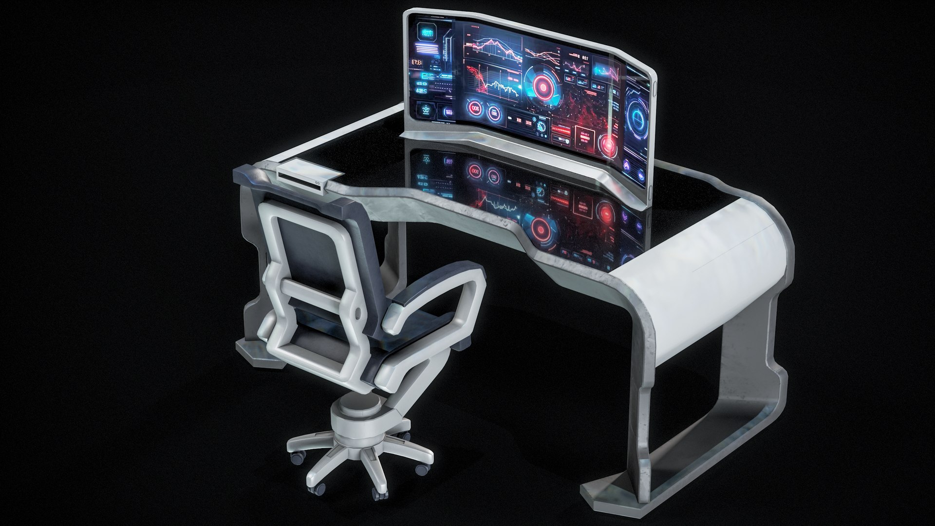 3D Sci-Fi Computer Table PBR - TurboSquid 2096864