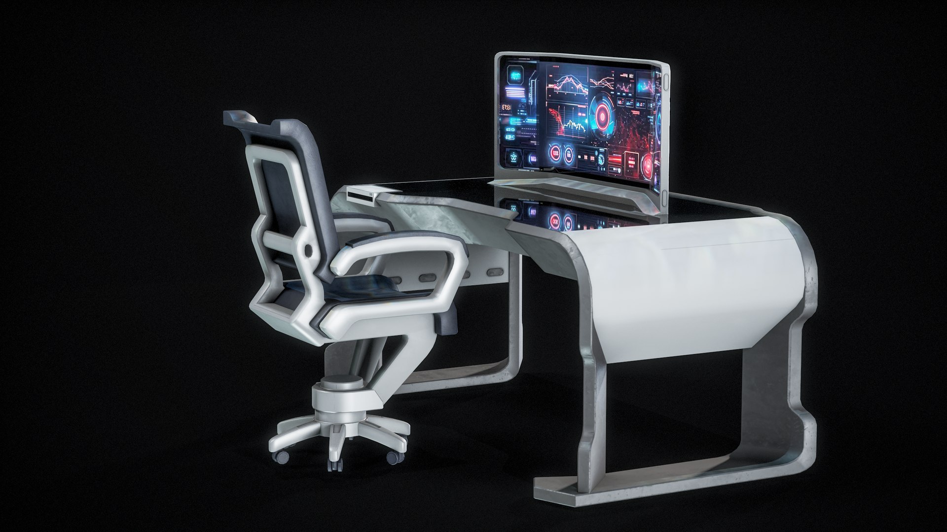 3D Sci-Fi Computer Table PBR - TurboSquid 2096864