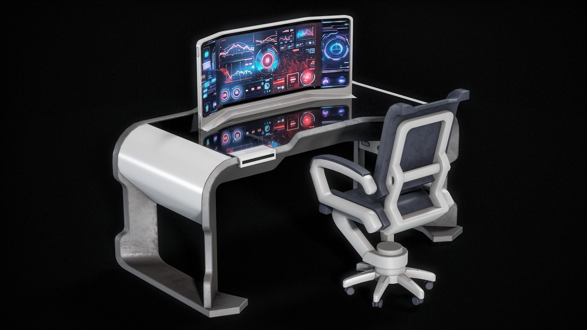 futuristic computer table