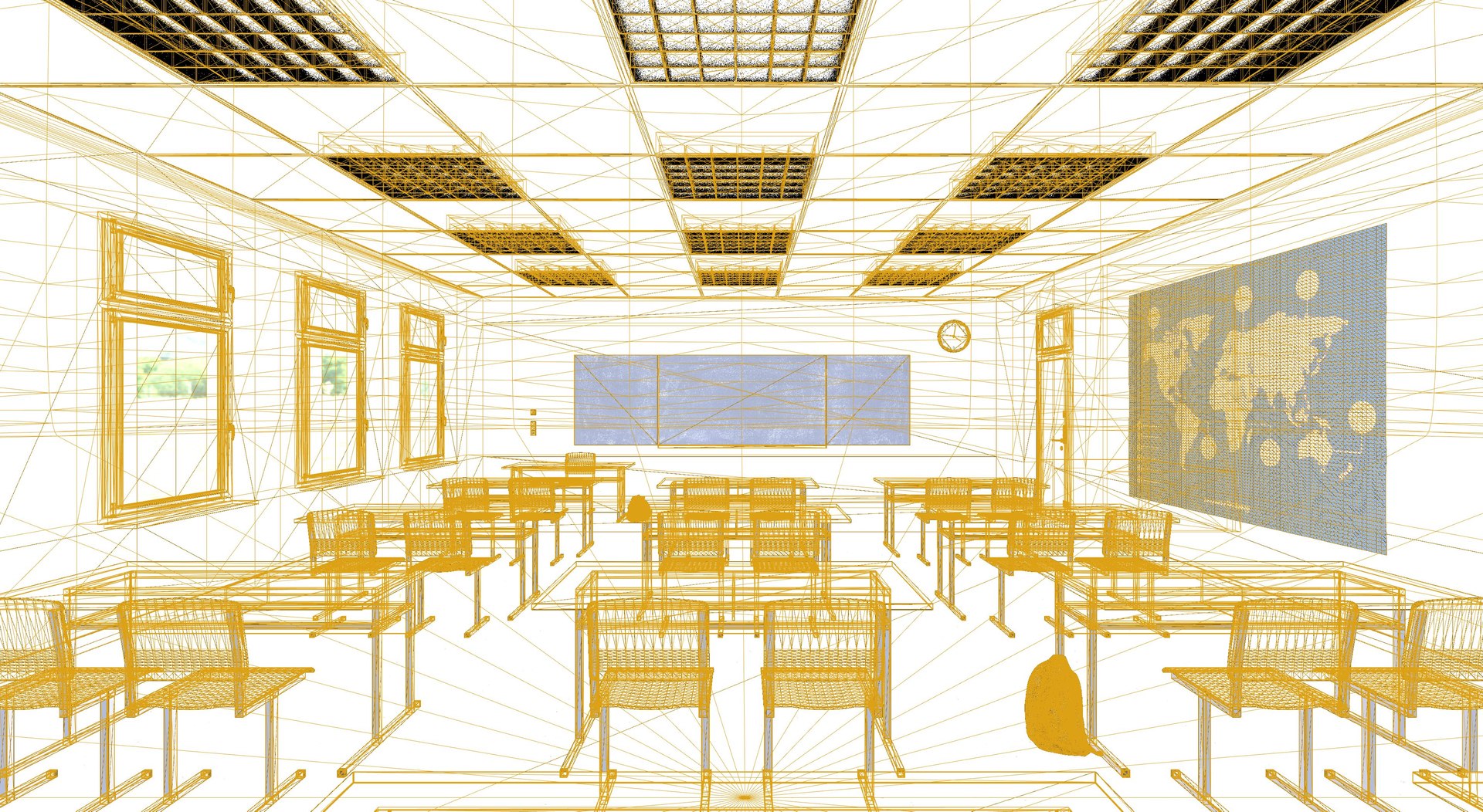 3D Model Class Classroom Room - TurboSquid 1683068