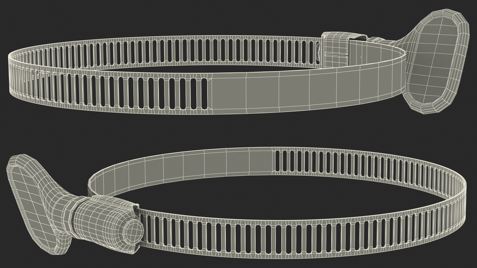 3D Perforated Hose Clamp With Turn Key 78 101mm - TurboSquid 1810252