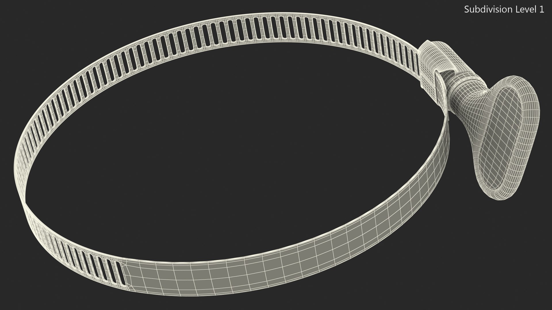 3D Perforated Hose Clamp With Turn Key 78 101mm - TurboSquid 1810252