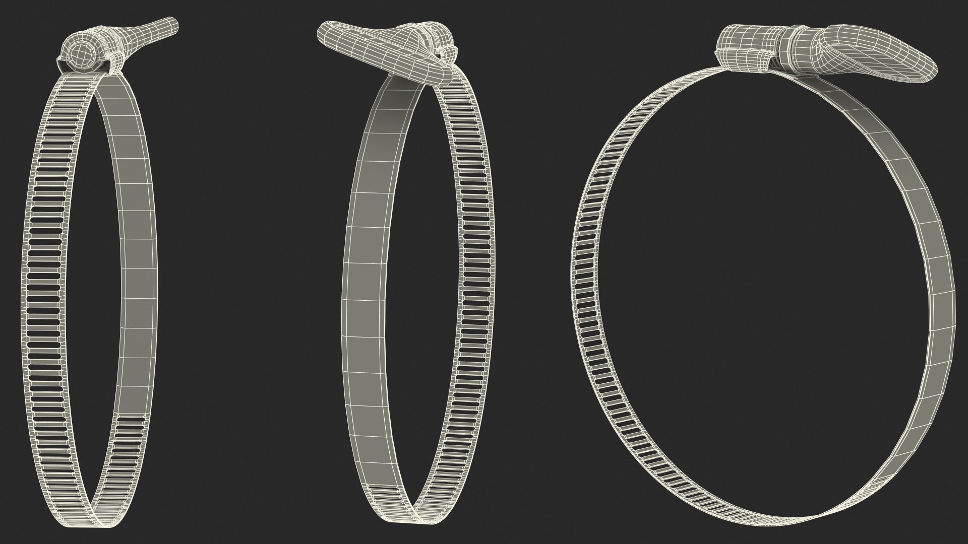 3D Perforated Hose Clamp With Turn Key 78 101mm - TurboSquid 1810252