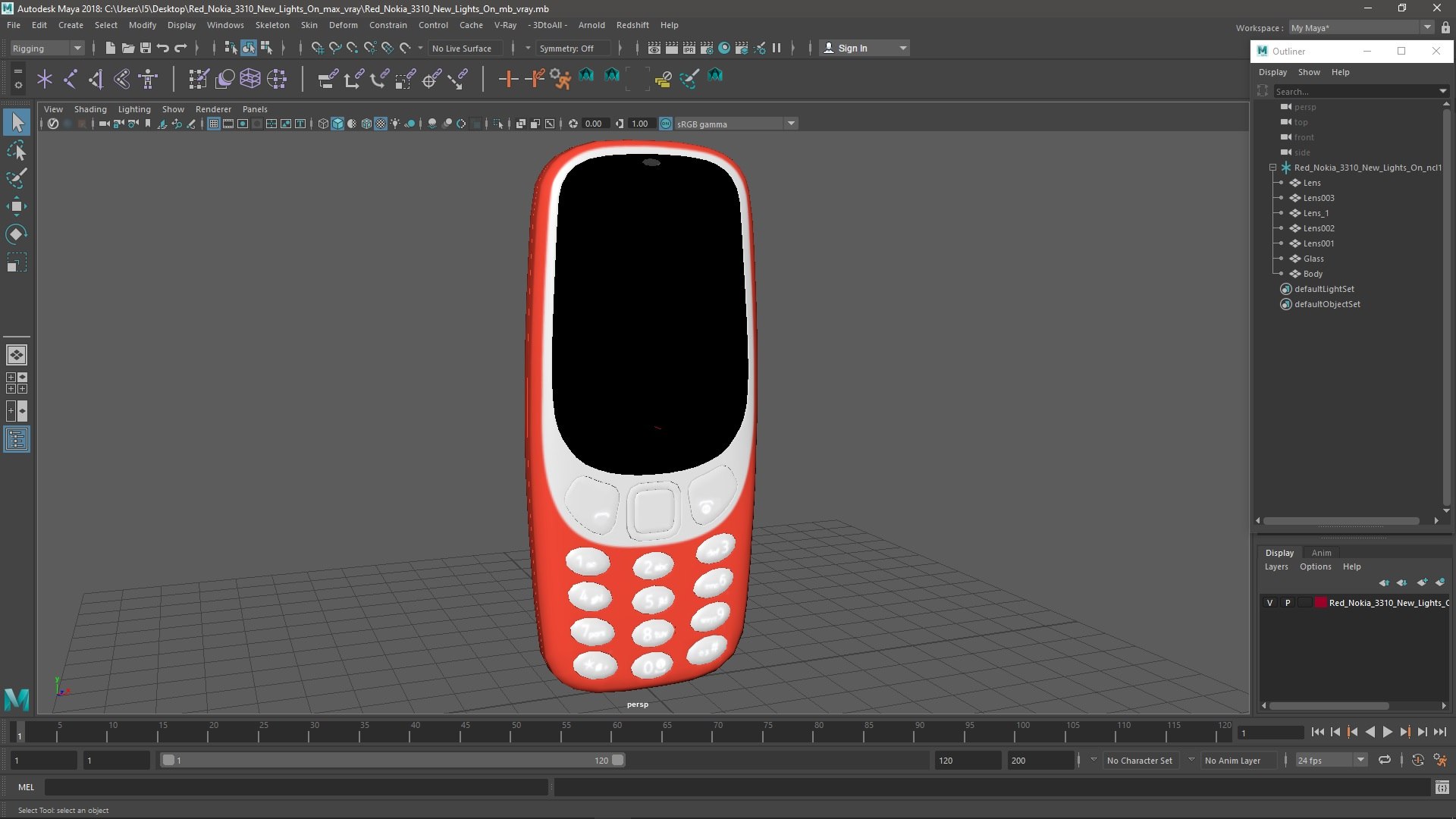 Red Nokia 3310 New Lights On 3D Model - TurboSquid 2268152
