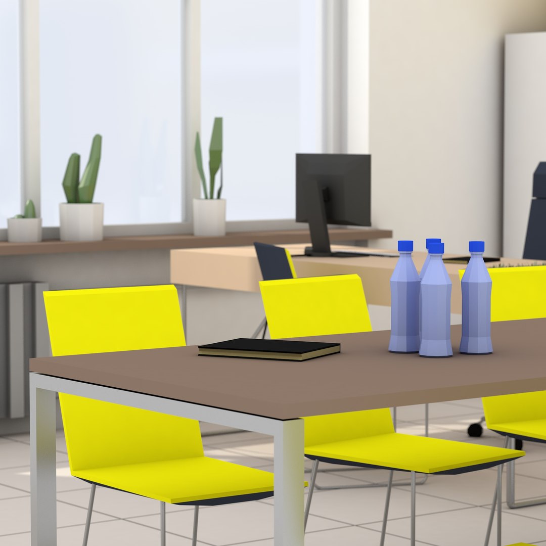 3D Modern Office Interior Low-poly 3D Model Model - TurboSquid 1738602