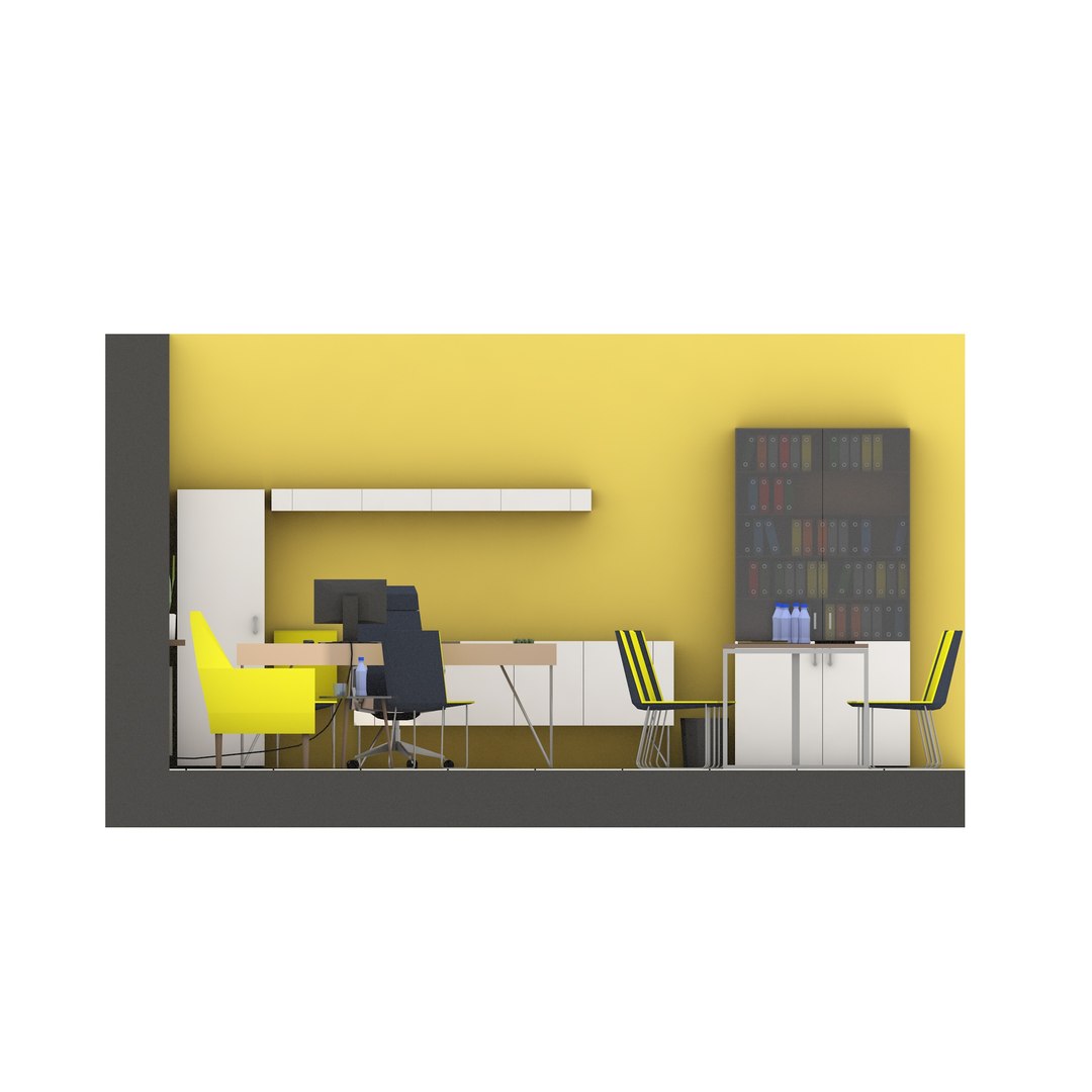 3D Modern Office Interior Low-poly 3D Model Model - TurboSquid 1738602