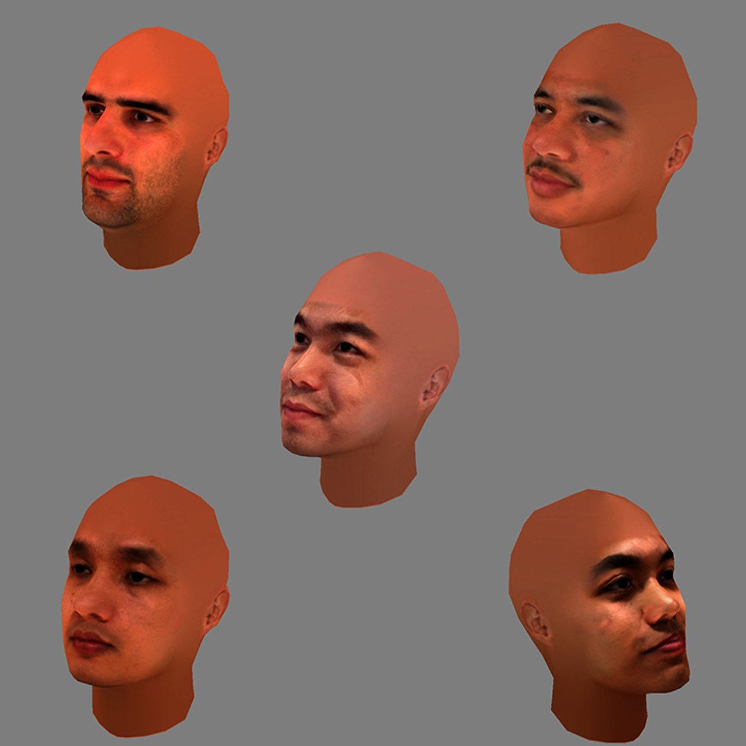 low-poly heads 3d model