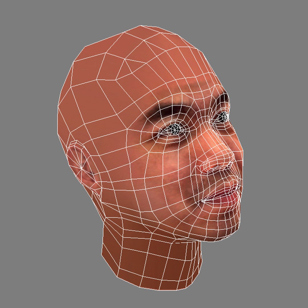 low-poly heads 3d model