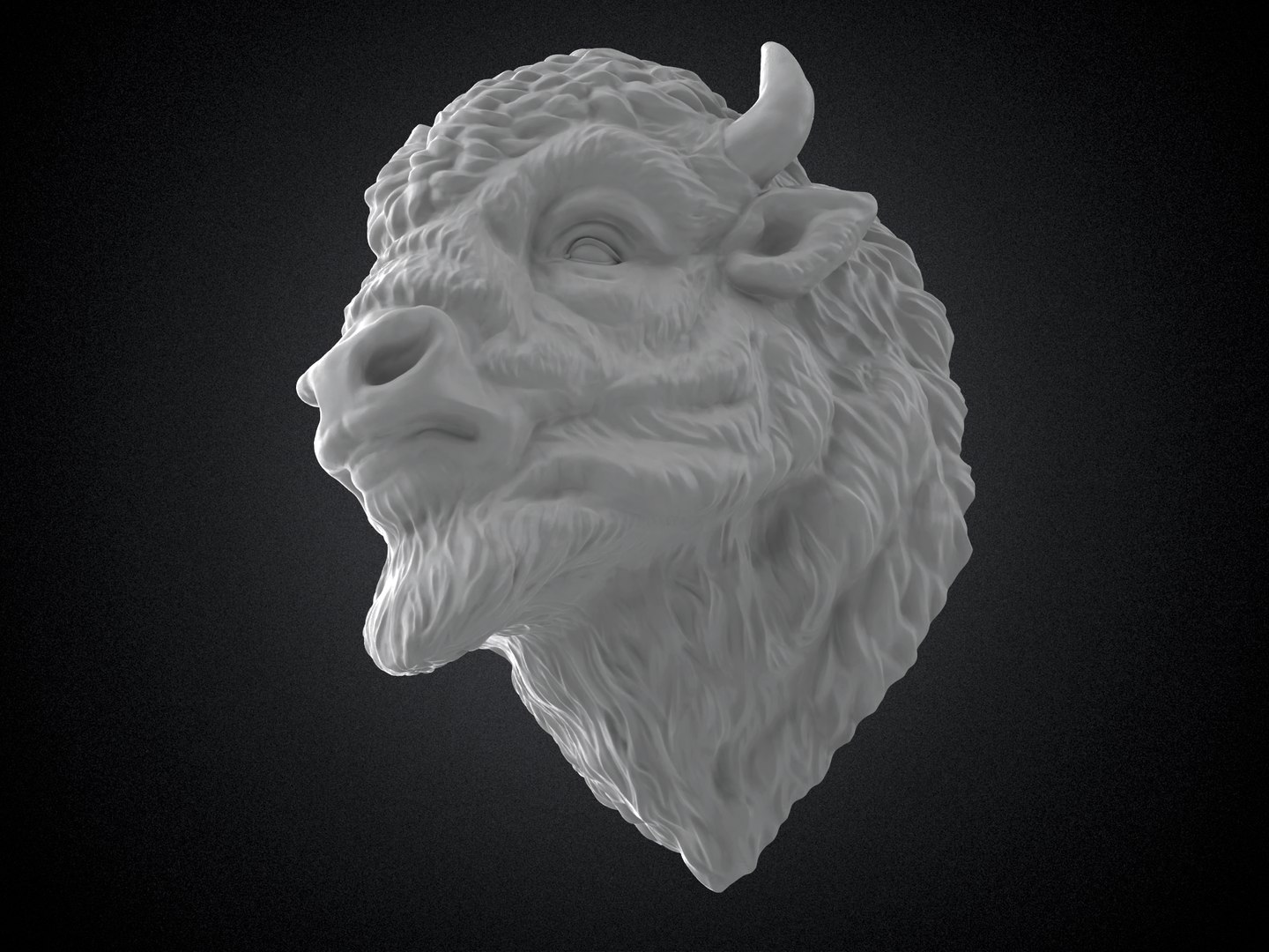 3D Model Buffalo Head Sculpture Bison - TurboSquid 1711502