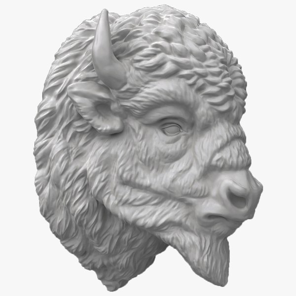 modelo 3d Escultura de cabeza de búfalo de bisonte - TurboSquid 1711502