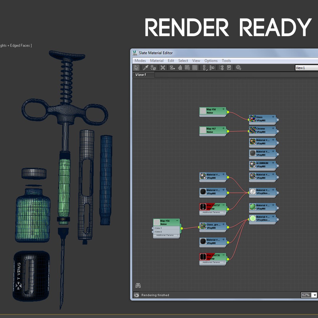 3d model syringe medicine