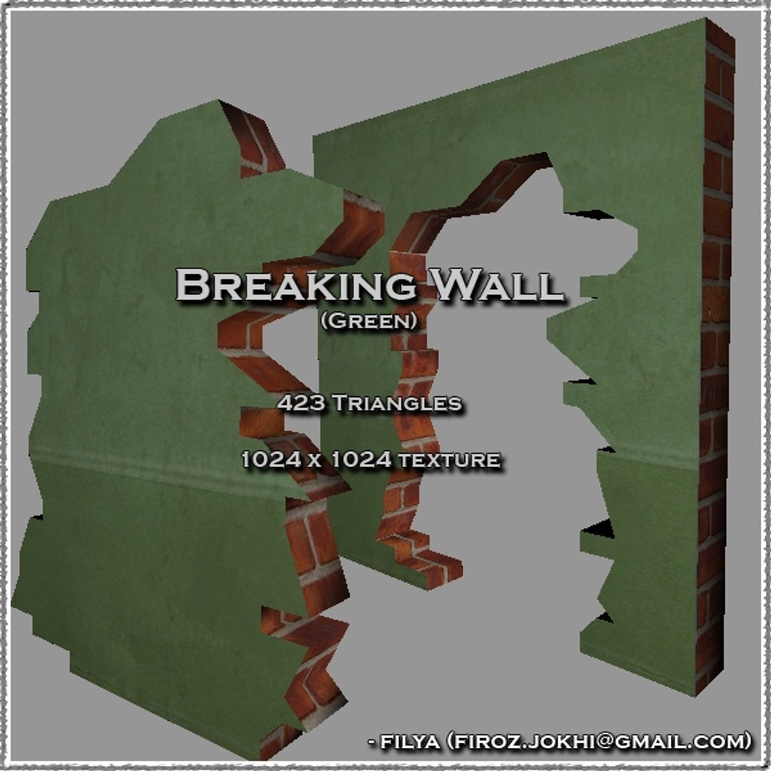 broken wall urban pack 3d model